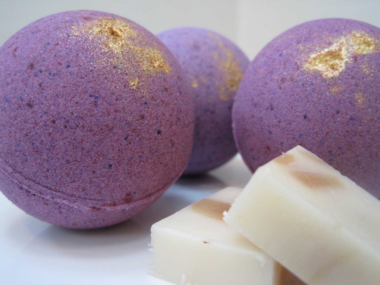 Black Raspberry & Vanilla Scented Bath Bombs with Handmade Soap Inside