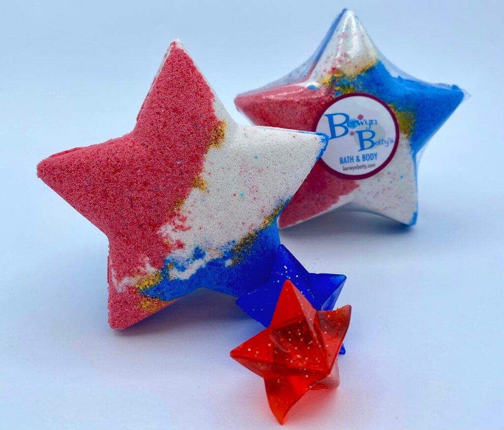 Fireworks Star Bath Bomb with Star Bouncy Ball Inside