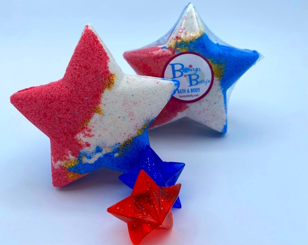 Fireworks Star Bath Bomb with Star Bouncy Ball Inside