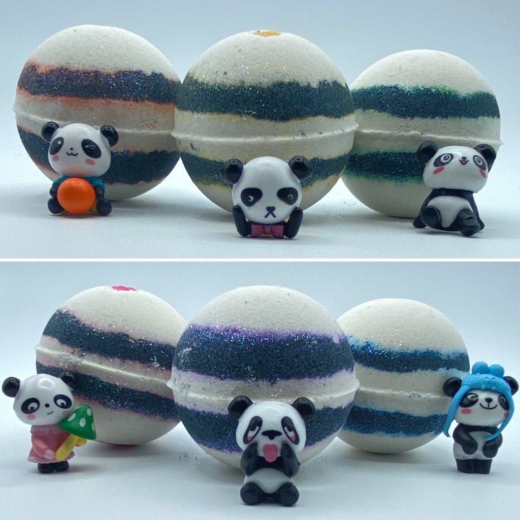 Panda Kids Bath Bomb Gift Box with Toys Inside - 4 ct