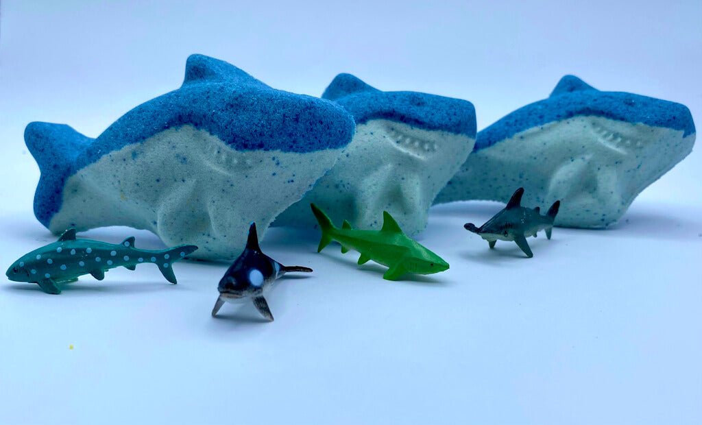 Shark Kids Bath Bomb with Toy Shark Figure