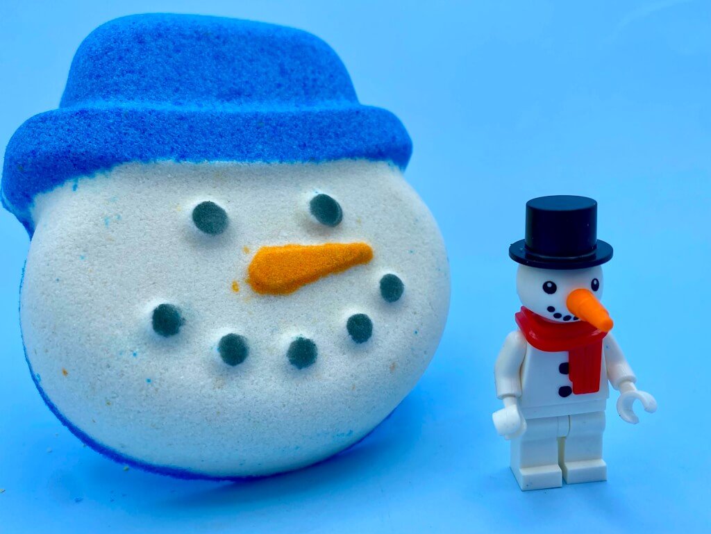 Snowman Kids Bath Bomb with Snowman Minifigure Inside