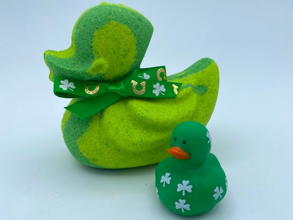 St Patrick Duck Kids Bath Bomb with Rubber Duck Toy Inside LARGE