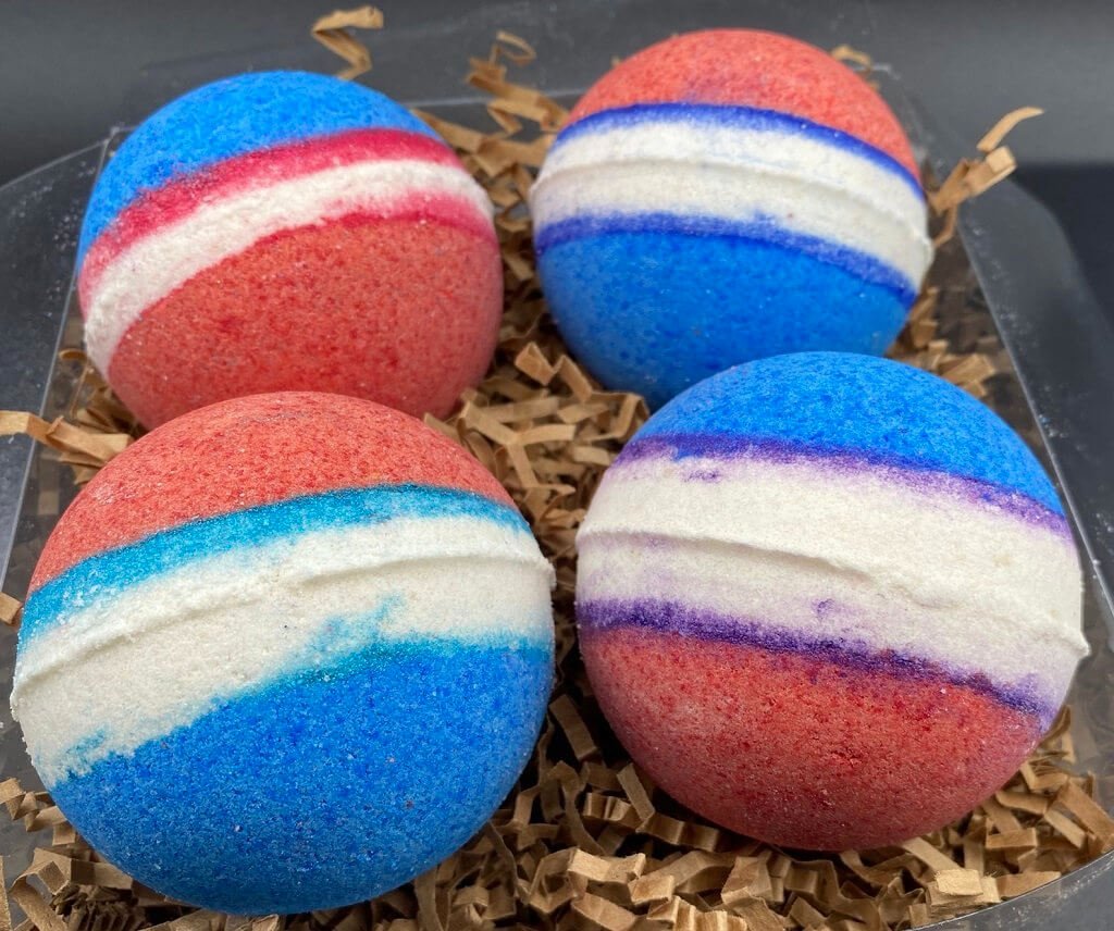 SUPERHERO BALL Kids Bath Bomb Gift Box with Toys Inside - 4 ct